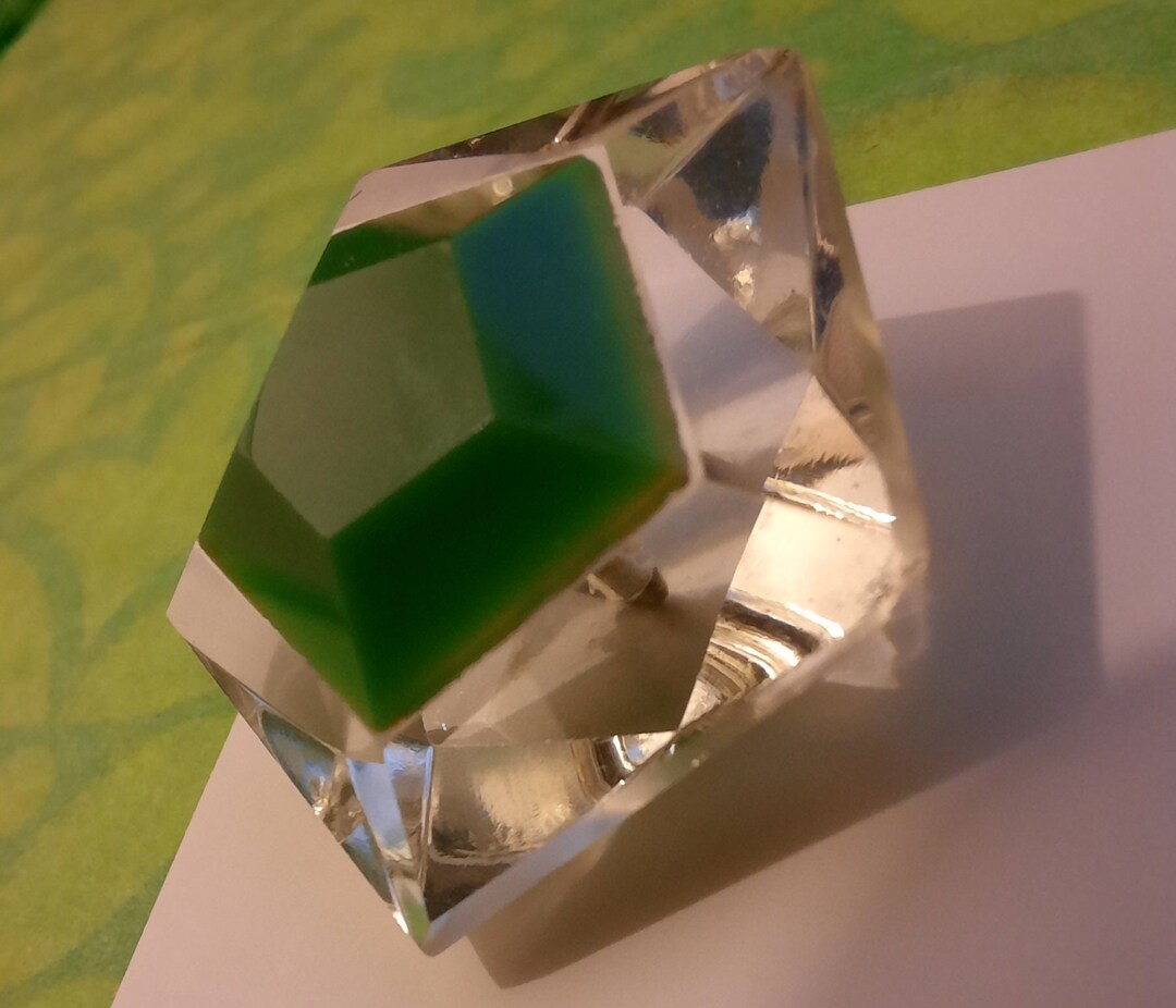 1 Button Pentagon Shape Bi-color Glass Faceted. 2 Sizes 2.5cm and 2.2cm ...