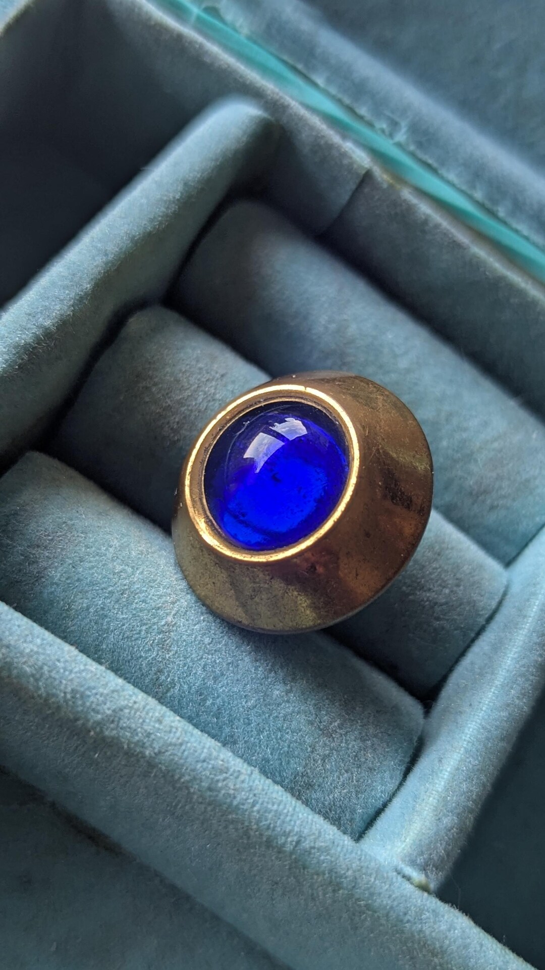 Antique Blue Glass Encased Button. 2cm Domed. - Etsy