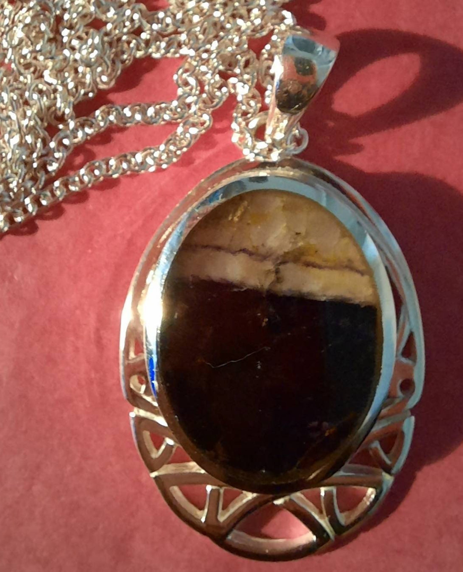 1 Blue John Pendant Necklace Stunning Derbyshire Stone and - Etsy UK