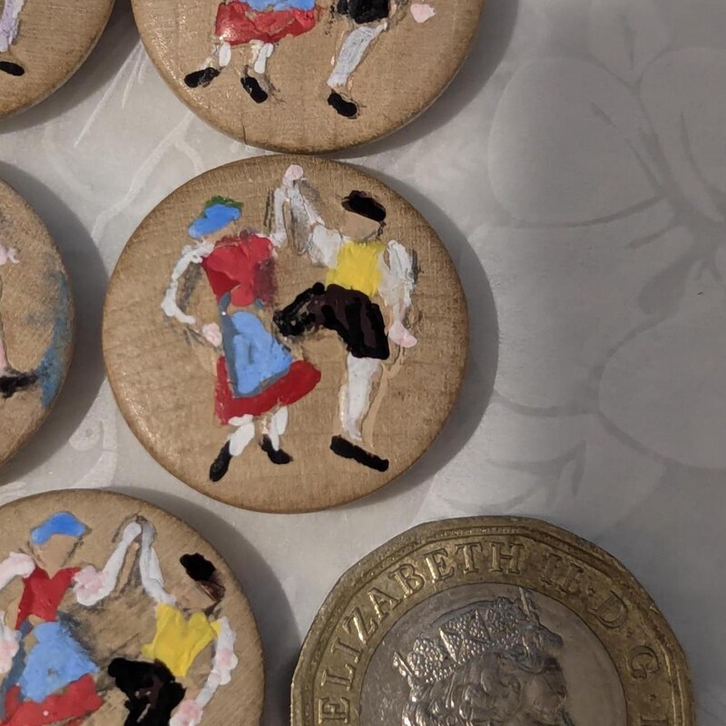 Painted Wood Buttons - Etsy