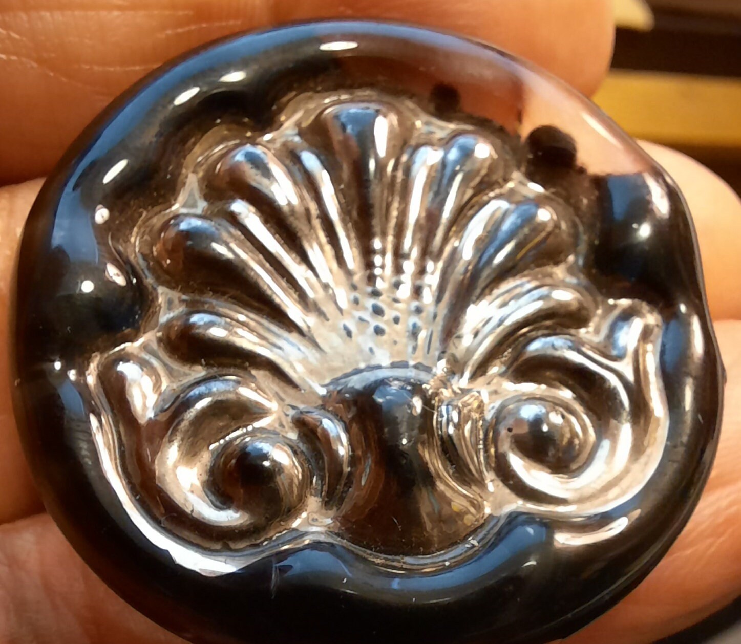 Button Fritz Lampl Early Bimini Glass Loop. Peacock Design. - Etsy ...