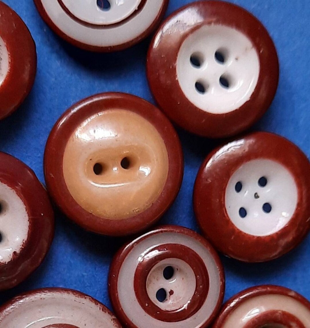 10 Buttons Antique Calico China Stenciled Buttons. - Etsy