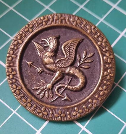 Antique Victorian Griffon Gryphon Dragon Button. 35mm or 3.5cm Diameter ...