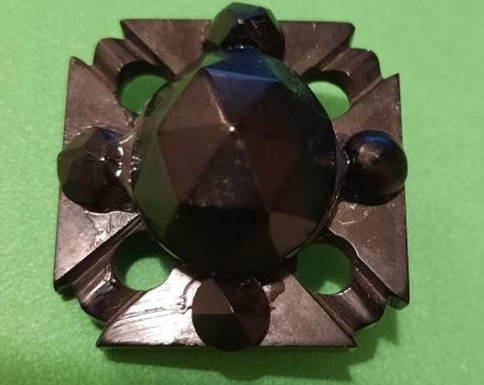Whitby Jet Carved Victorian Celtic Cross Brooch. 3.2cm Square. - Etsy