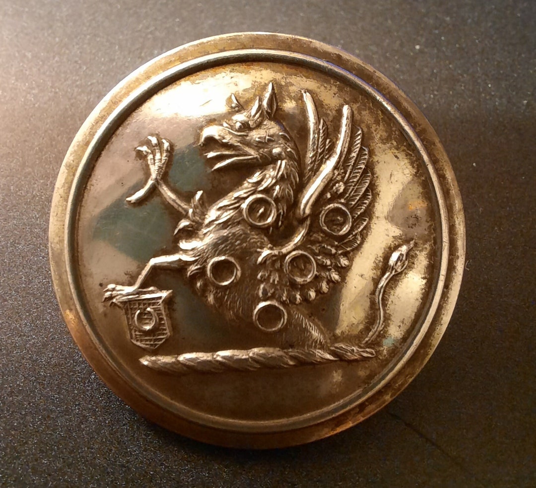 1 Button Livery Silver Plate Dragon. 1 Inch Diameter - Etsy