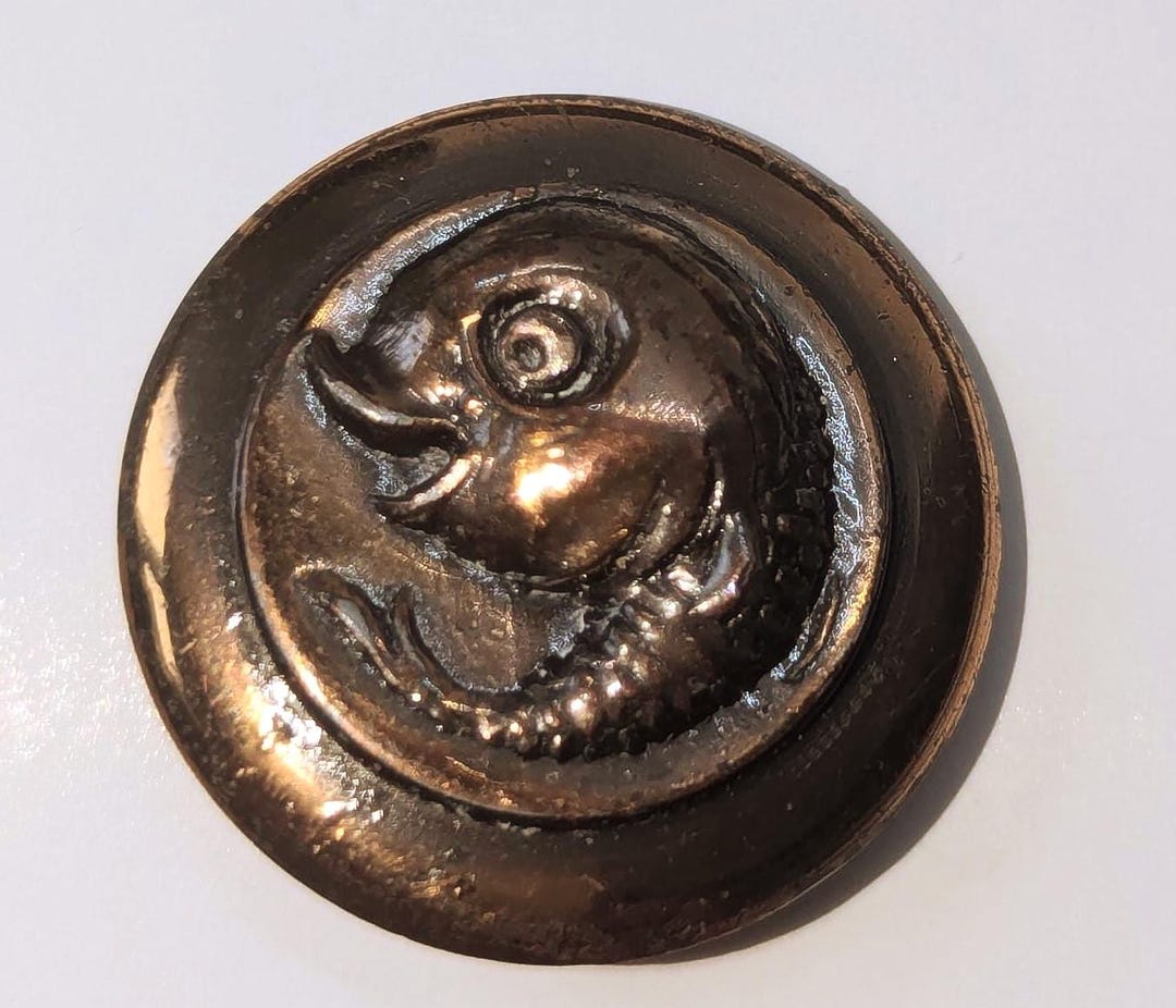 Button Fish Picture Vintage 1950s Copper Cast . 2cm Diameter. - Etsy