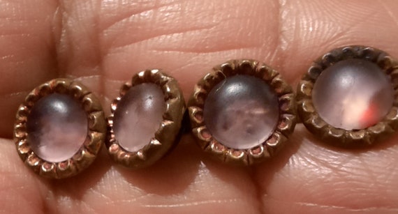 1 button saphiret Victorian glass. 1cm diameter. - Gem