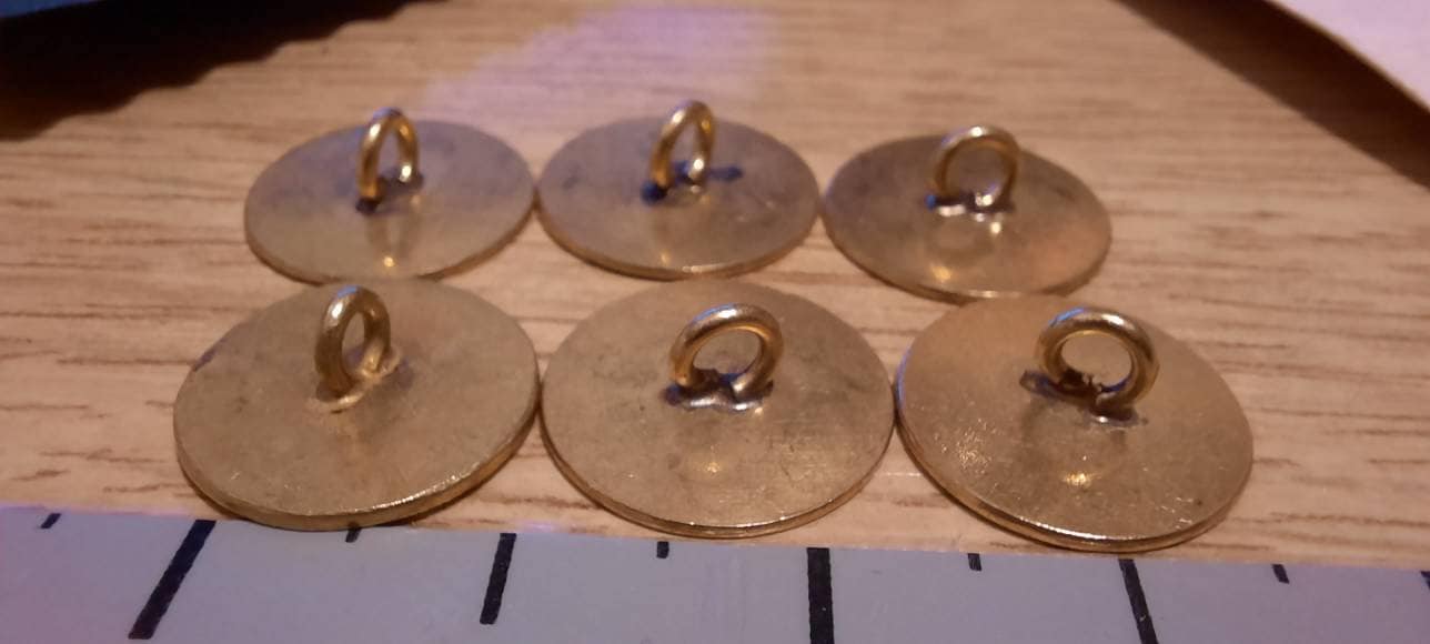 6 Buttons of Flying Birds Engraved on Brass. 1.8cm Diameter or | Etsy
