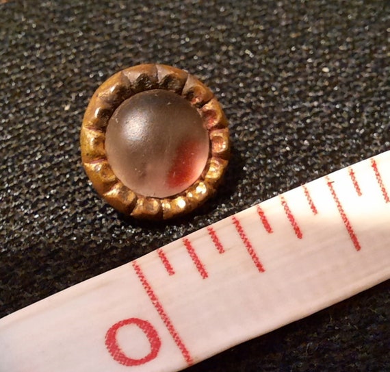 1 button saphiret Victorian glass. 1cm diameter. - Gem