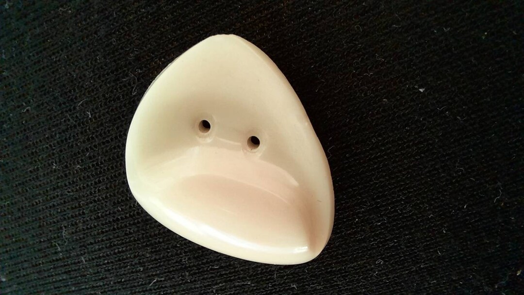 Buttons 2 Folded Glass White Triangle Buttons in Art Deco Style. 1 Inch ...