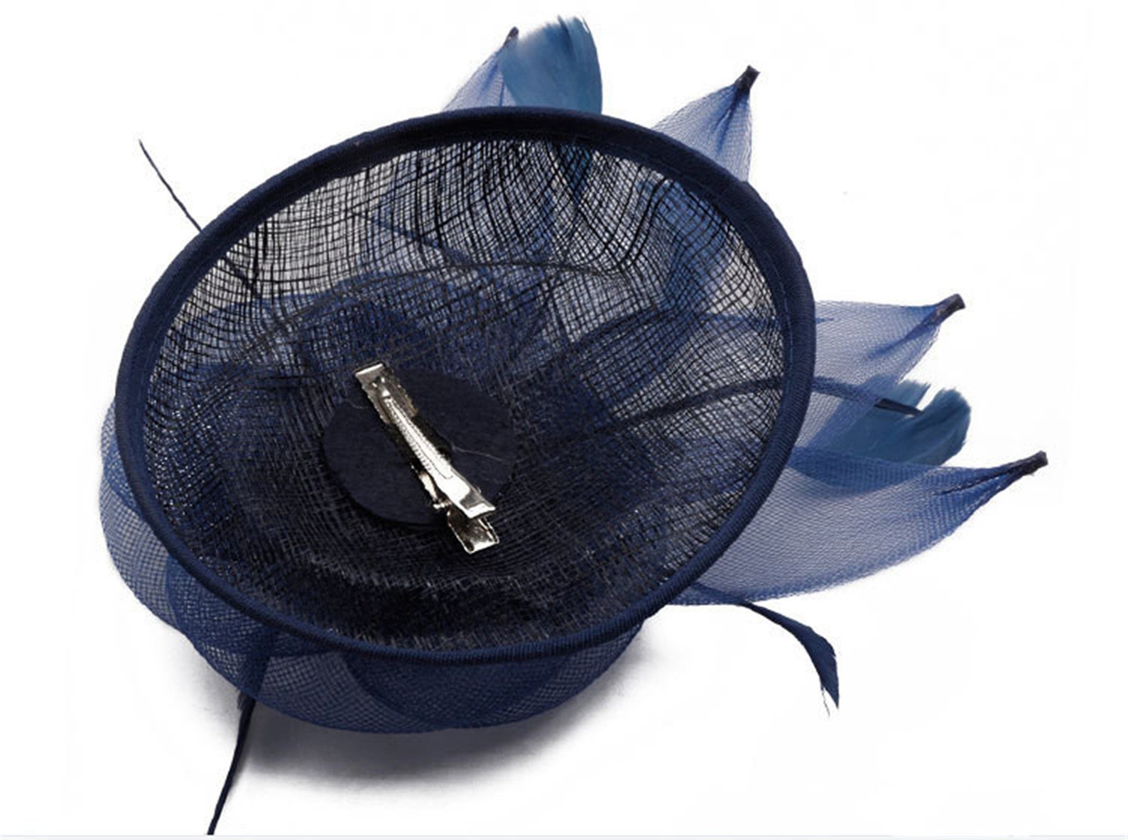 Navy Blue Handmade Tiara Navy Blue Fascinator Top Hat for | Etsy