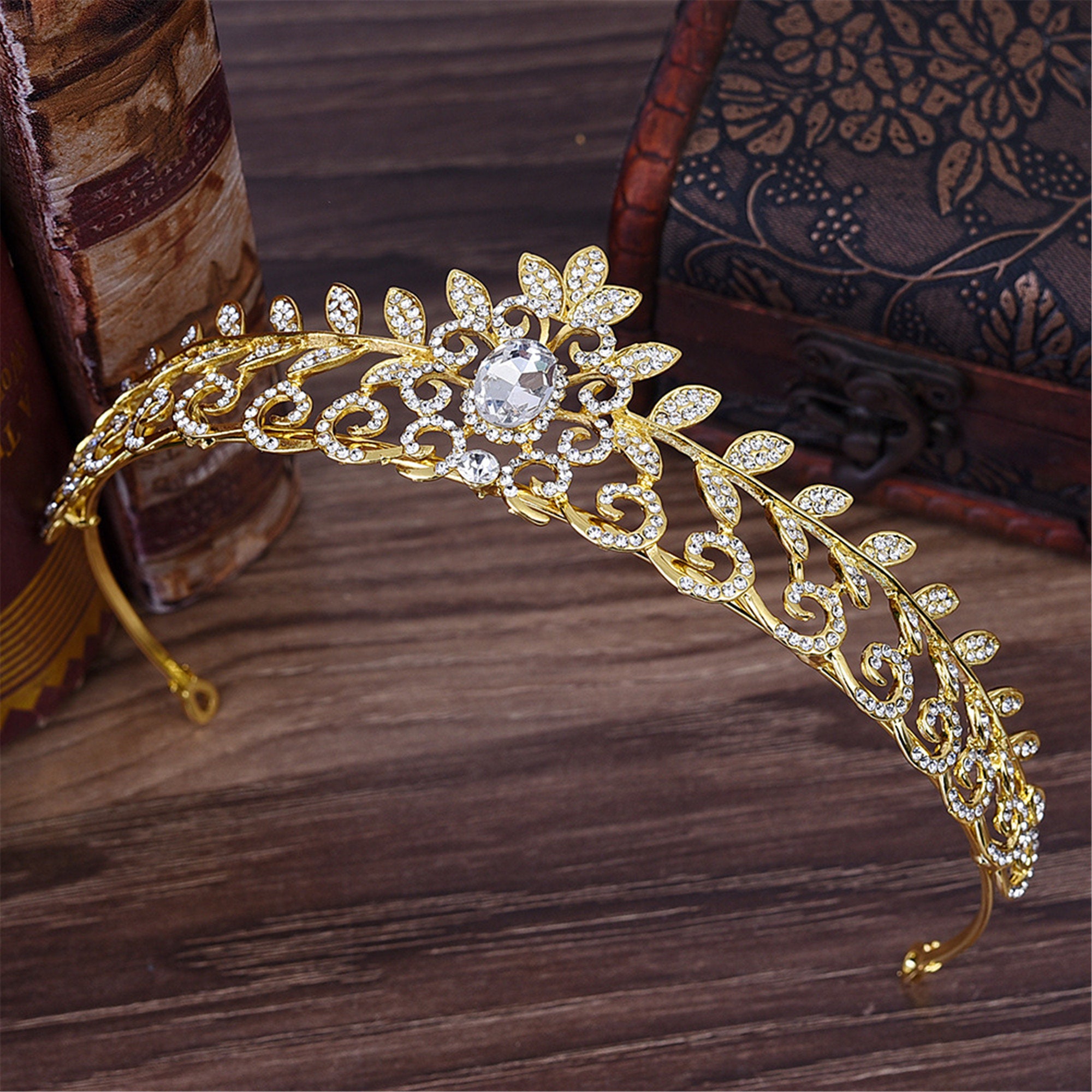Gold Wedding Crown Stunning Bridal Crown Ruby Crystal Bridal - Etsy