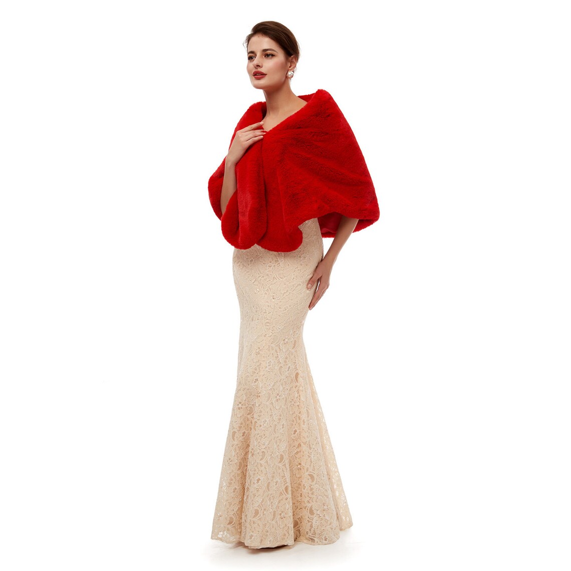 Winter Wedding Shawlred Wedding Shawlwinter Wedding Wrap - Etsy