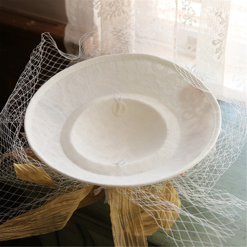 Ivory Handmade Bridal Hats Ivory Fascinator Top Hat Flower - Etsy