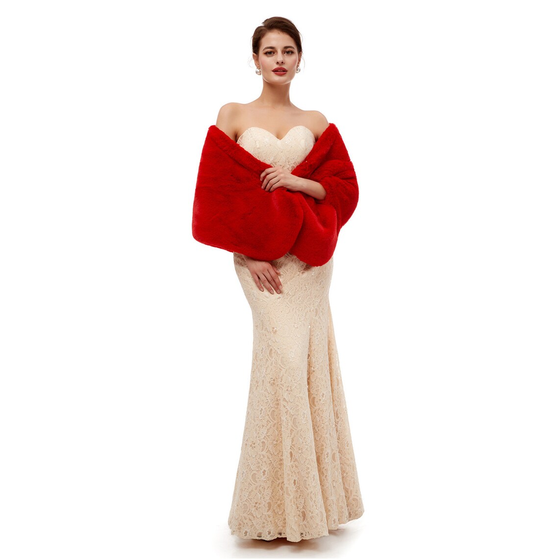 Winter Wedding Shawlred Wedding Shawlwinter Wedding Wrap - Etsy