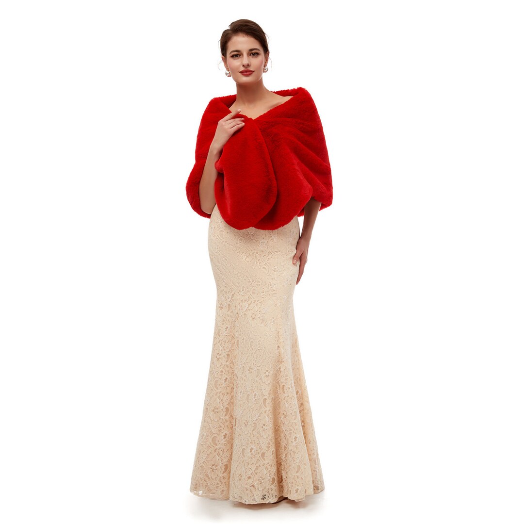 Winter Wedding Shawlred Wedding Shawlwinter Wedding Wrap - Etsy