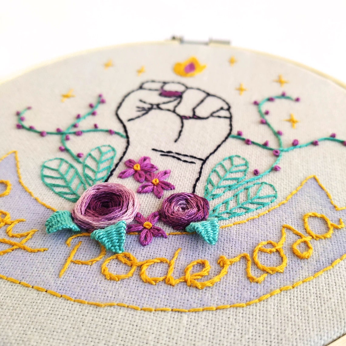 Feminist Hand Embroidery PDF Power Woman Message Soy - Etsy