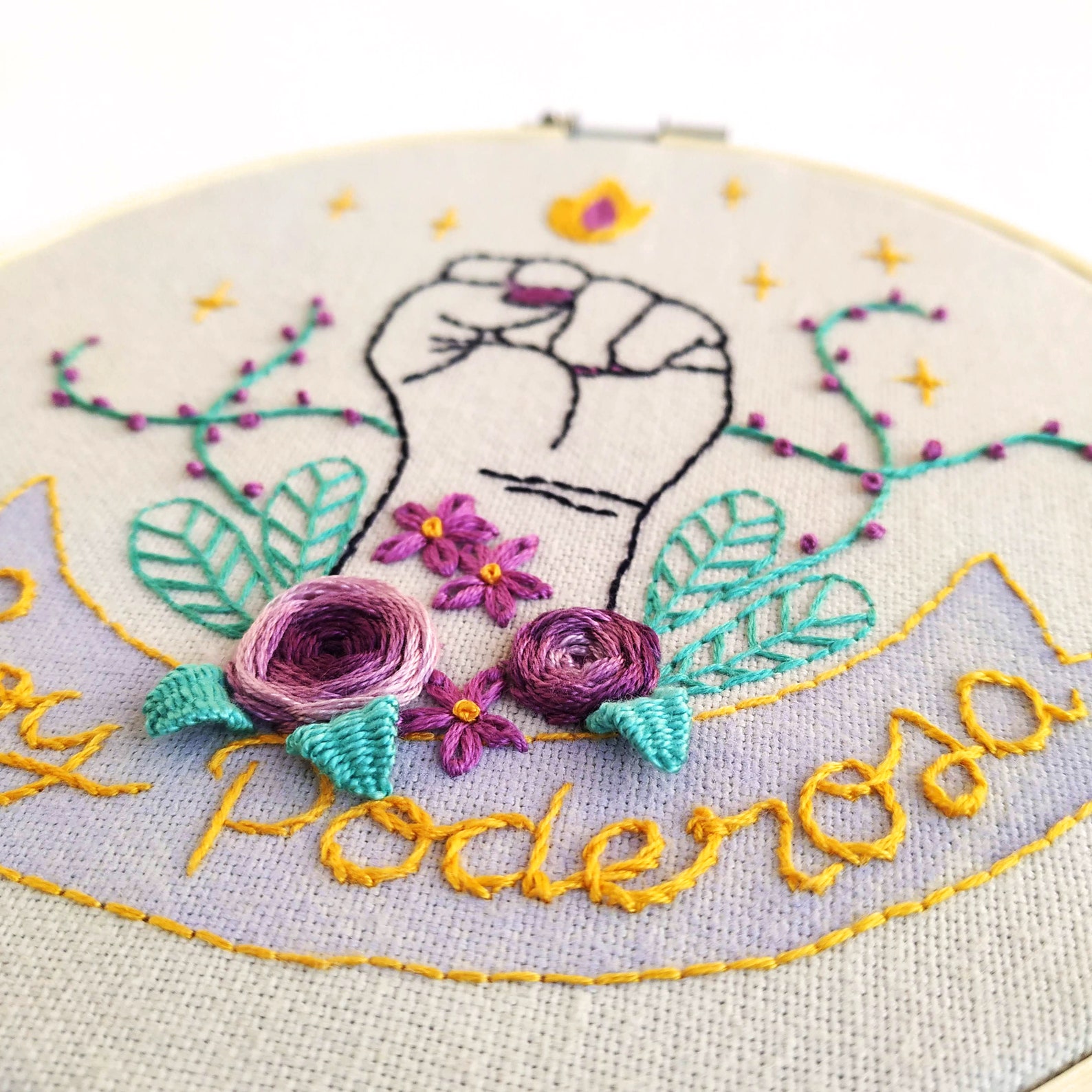 Feminist Hand Embroidery PDF Power Woman Message Soy - Etsy