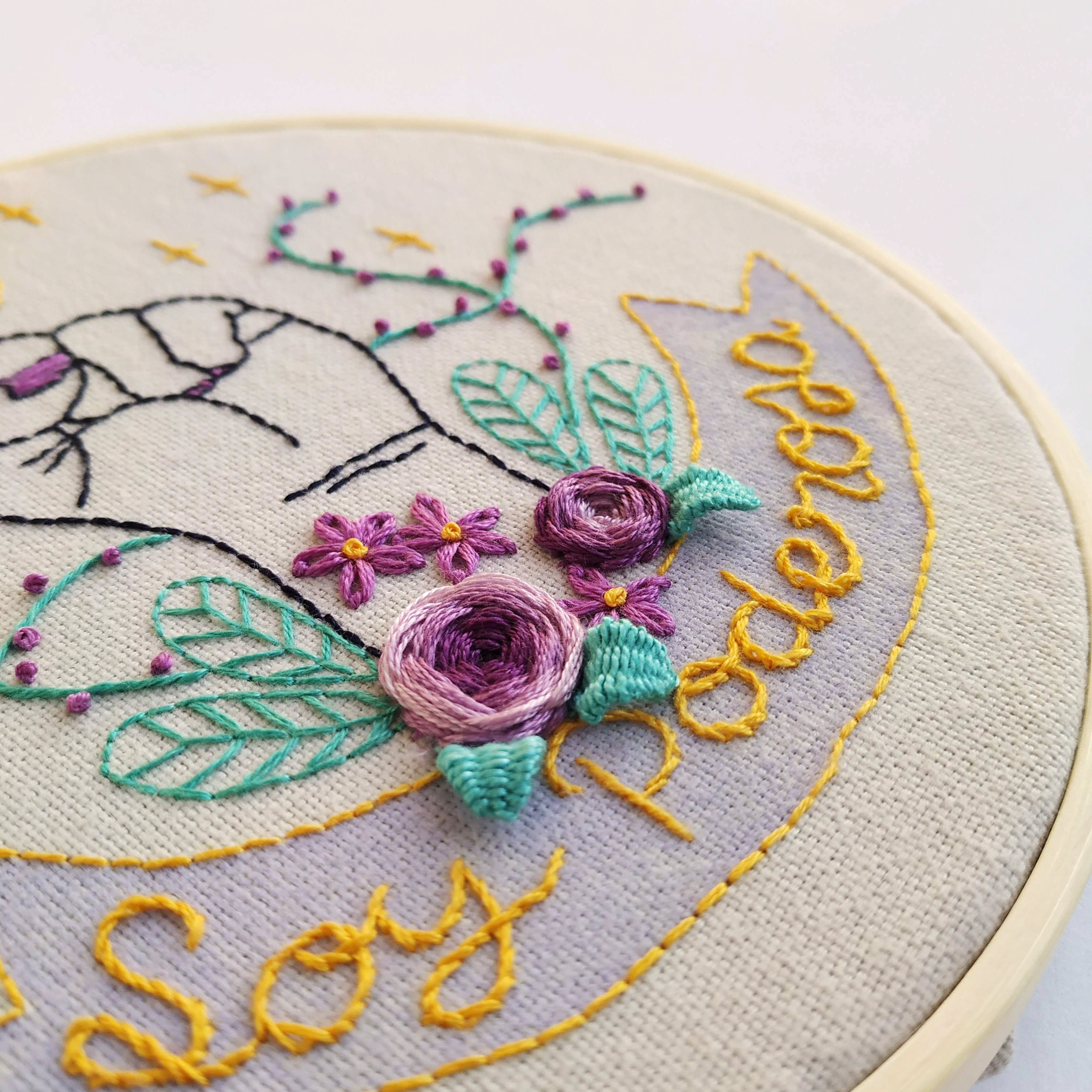 Feminist Hand Embroidery PDF Power Woman Message Soy - Etsy