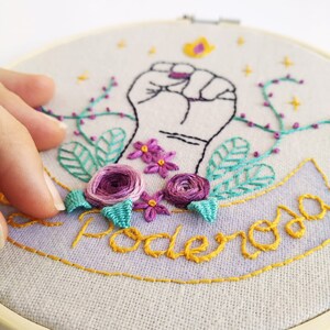 Feminist Hand Embroidery PDF, Power Woman Message, Soy Poderosa ...