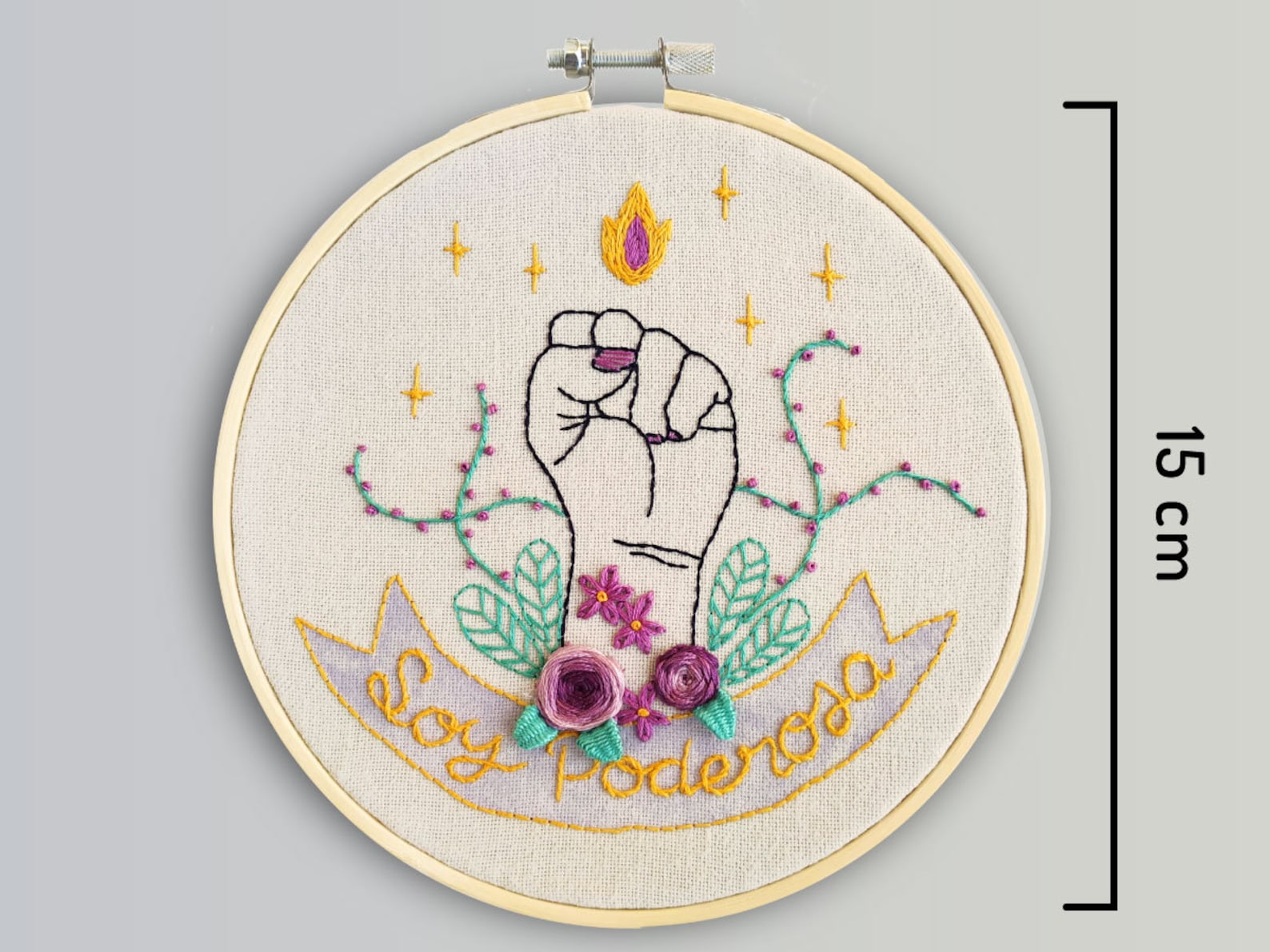 Feminist Hand Embroidery PDF, Power Woman Message, Soy Poderosa ...