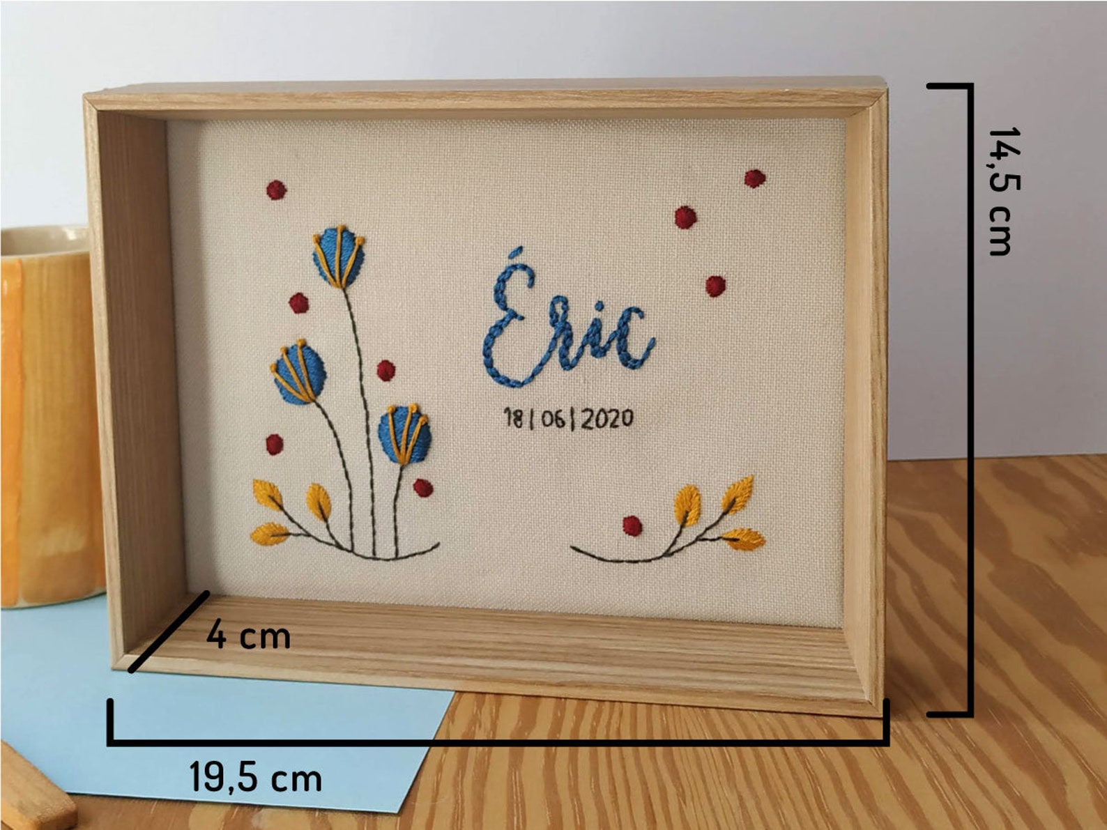 Bordado natalicio, cuadro recién nacido, bordado a mano bebe, nombre ...