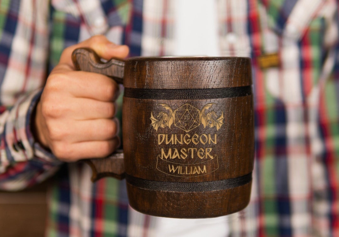 Dungeon Master D20 Mug Personalized Gift for Him Woodentankard - Etsy ...
