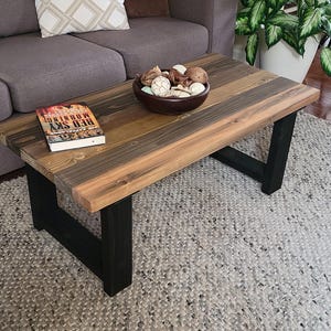 Rustic Barnwood Style Coffee Table Farmhouse Furniture Solid Mixed Wood ...