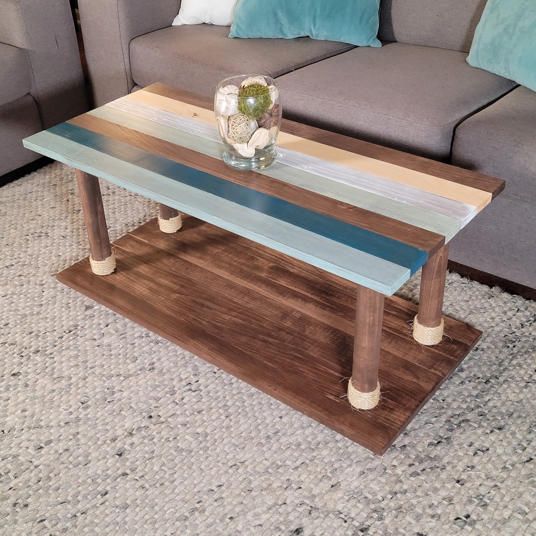 The Lakeview Coastal Lake House Coffee Table - Etsy