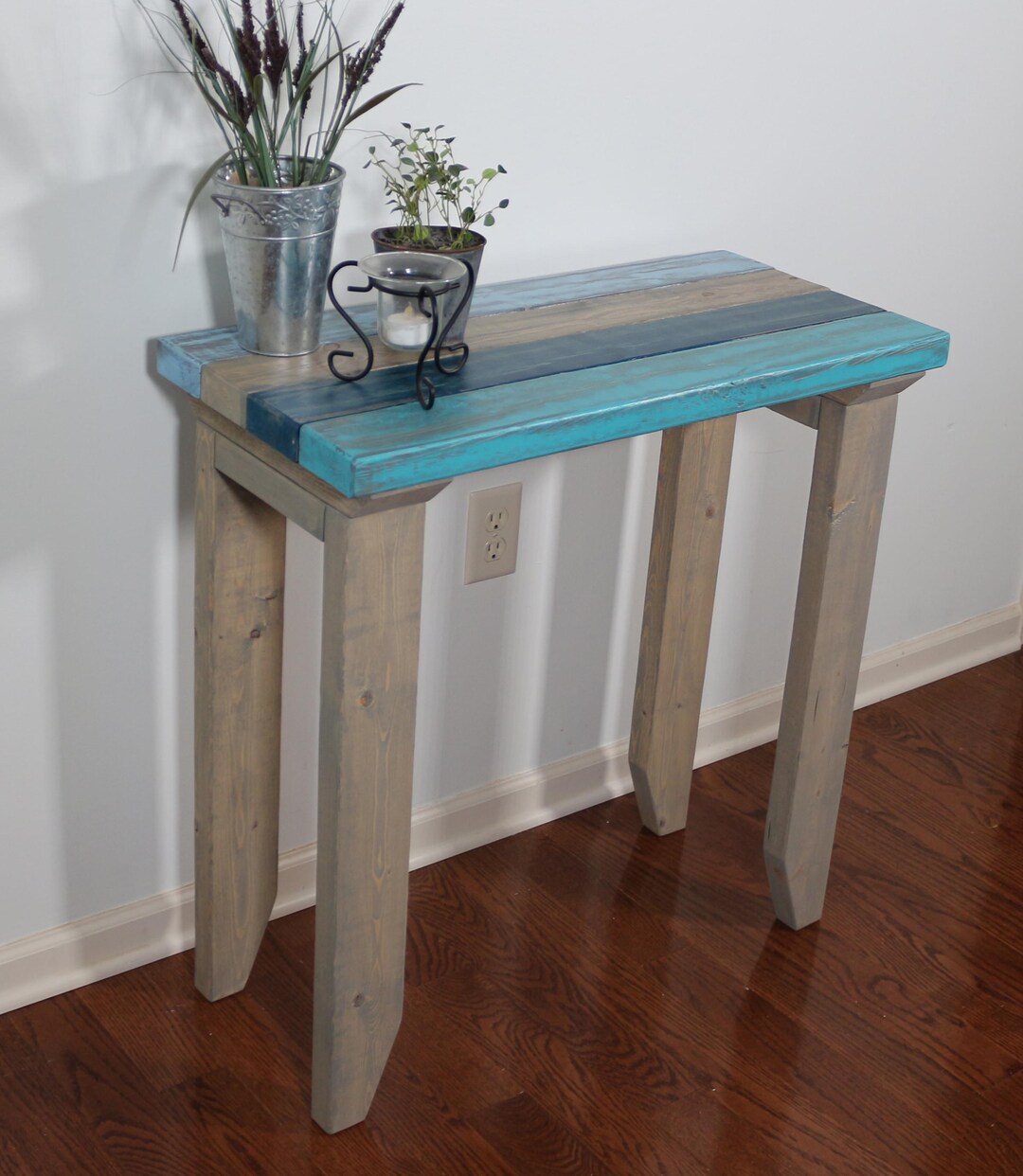 Beach House Rustic Coastal Console Table - Entryway Table - Etsy