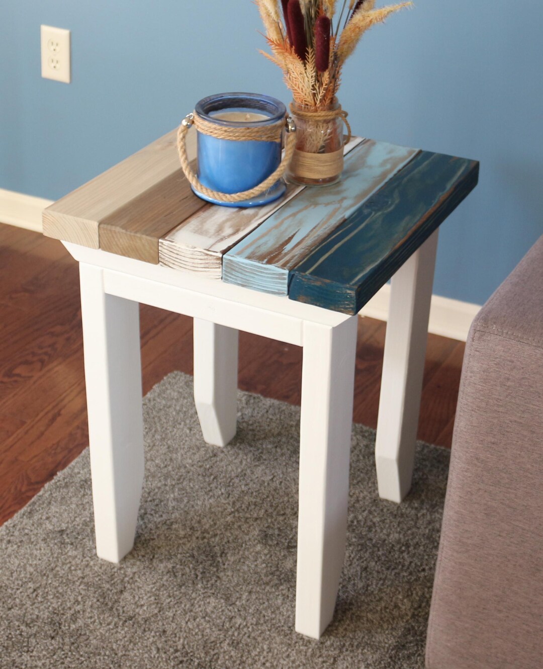 The Blue Ocean Coastal End Table Nautical Night Stand - Etsy
