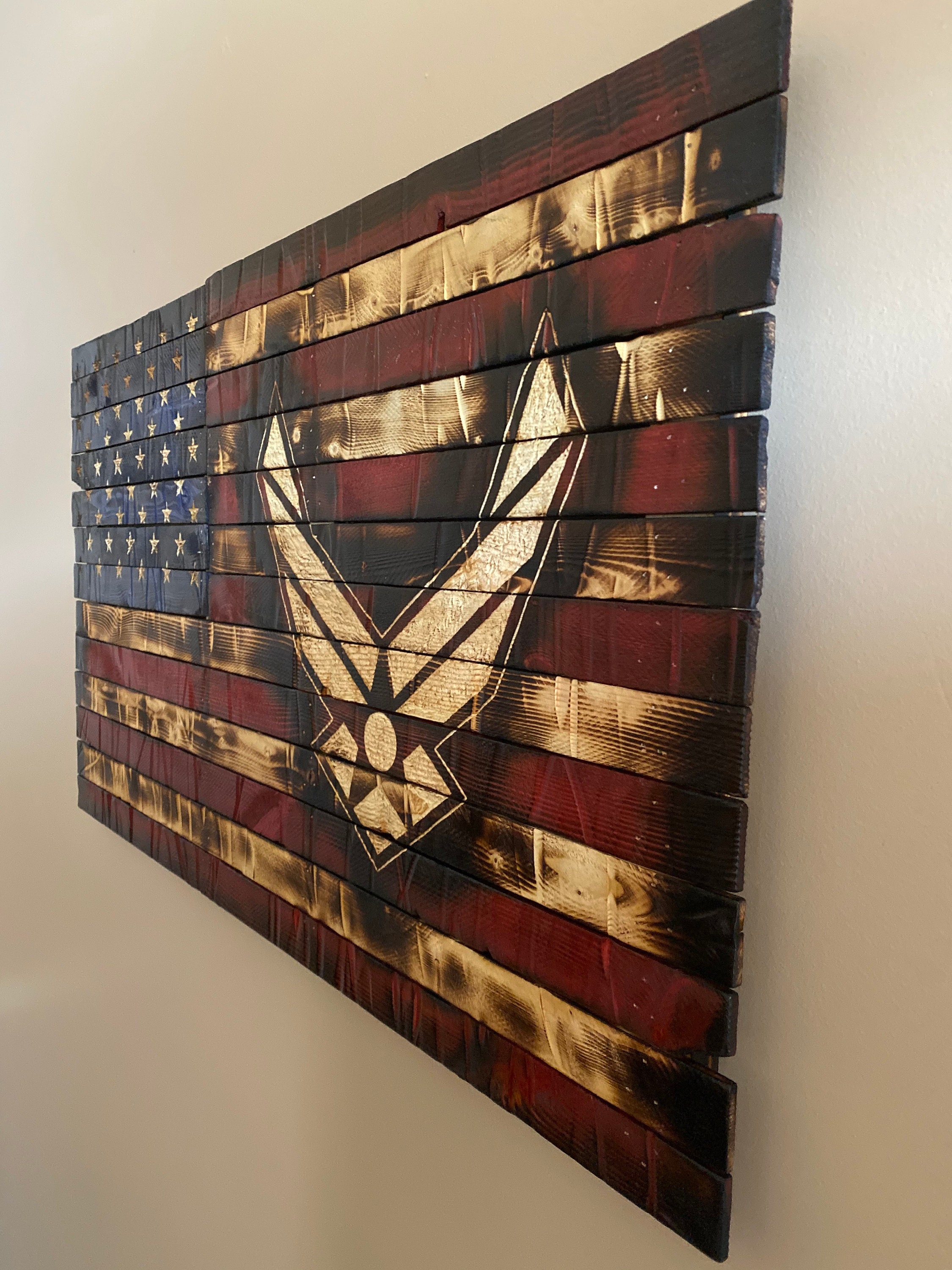 US Air Force Wood Flag - Etsy