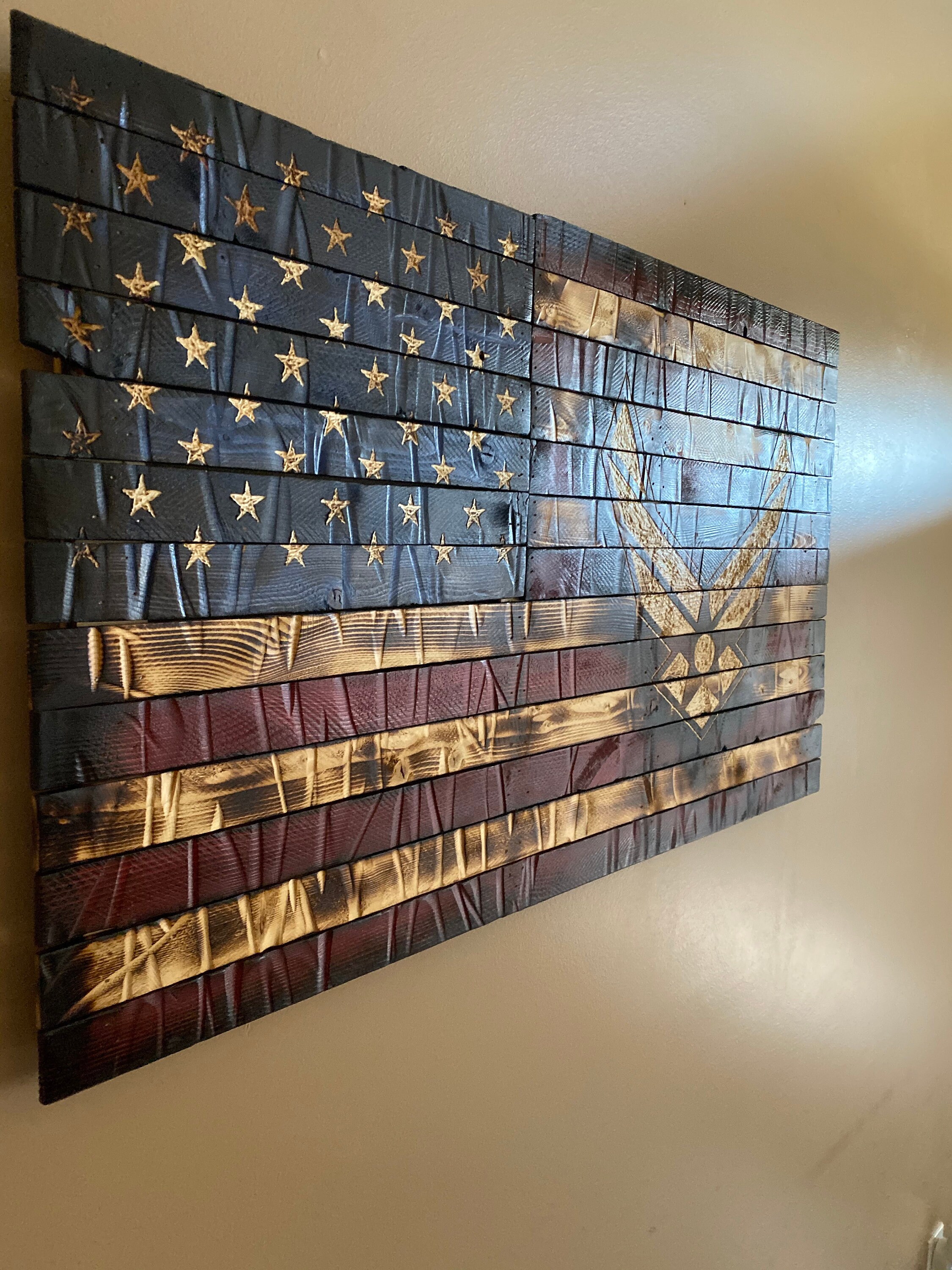 US Air Force Wood Flag - Etsy