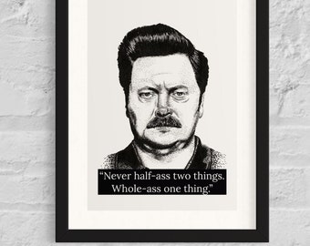 Ron Swanson Parks and Recs Art Print - Etsy