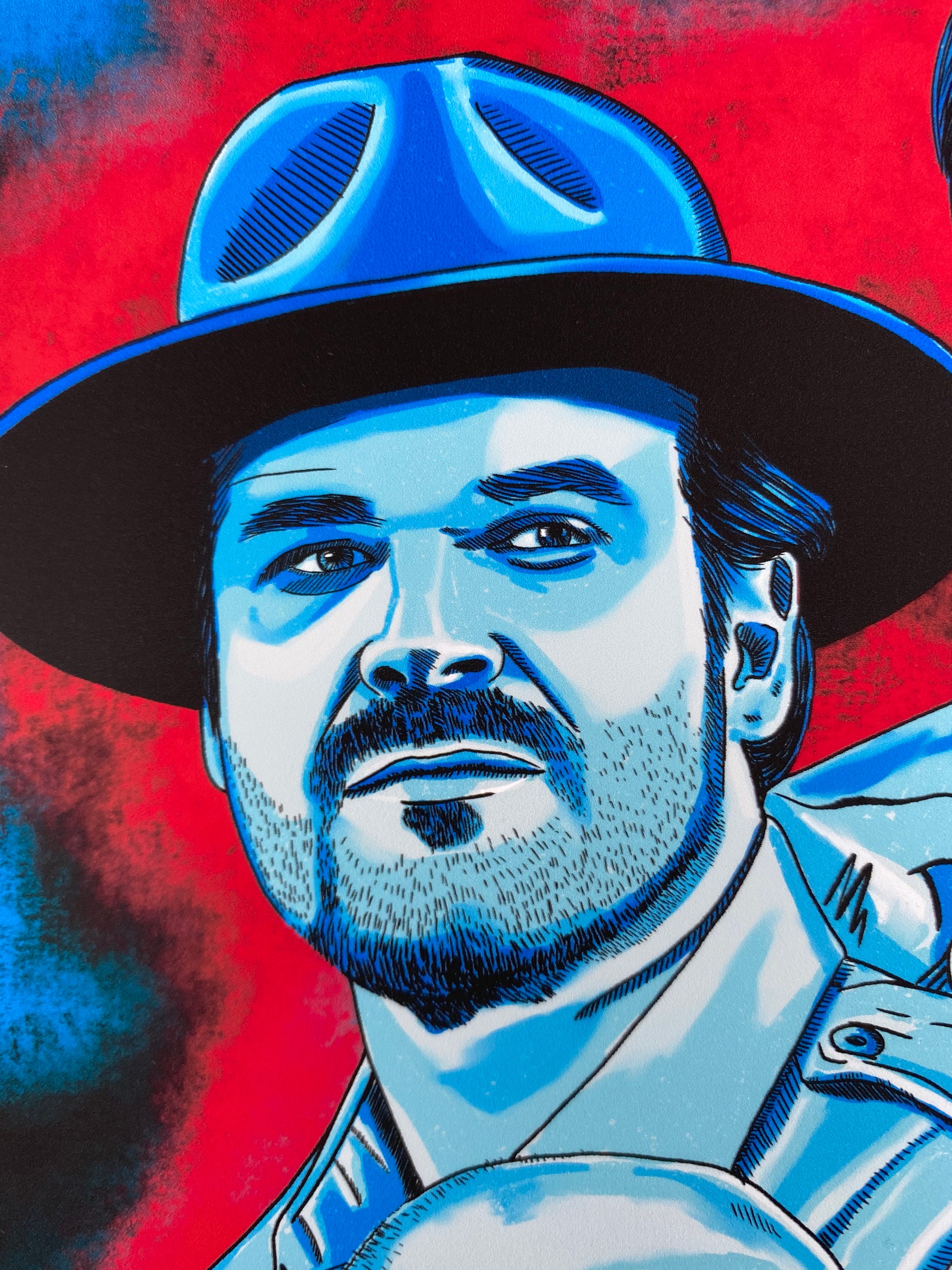 Jim Hopper Stranger Things Portrait Prints Fan Art Wall - Etsy UK