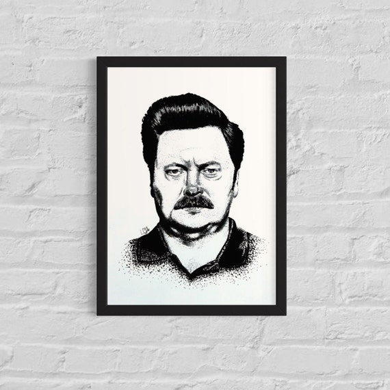 Ron Swanson Black And White