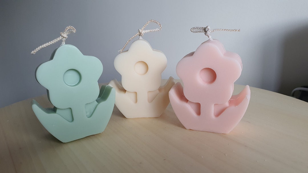 Handmade Soy Flower Candle | Decorative Vegan Aroma Candle - Etsy