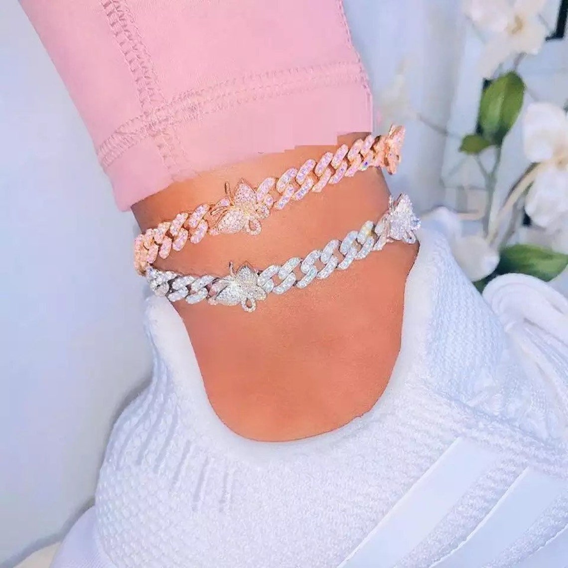 9m Cuban Butterfly Anklet Butterfly Jewelry Butterfly Foot | Etsy