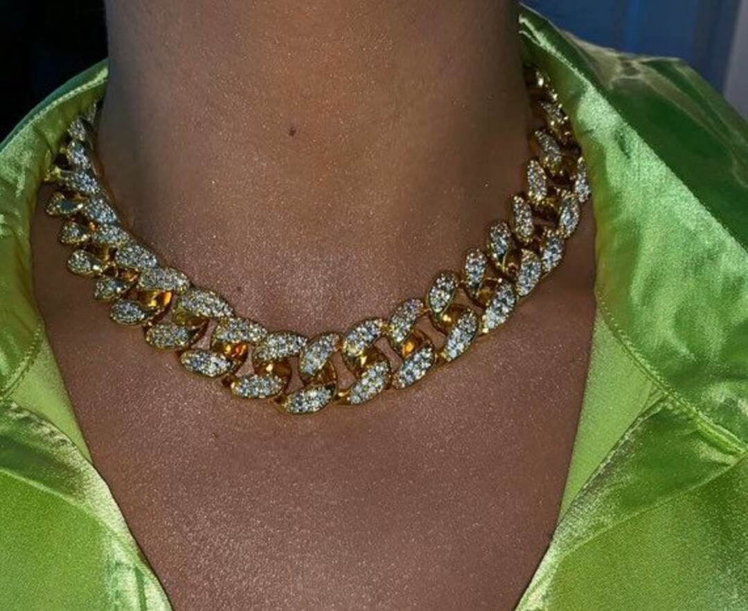 20mm Women Cuban Link Choker Cuban Link Chain Christmas - Etsy