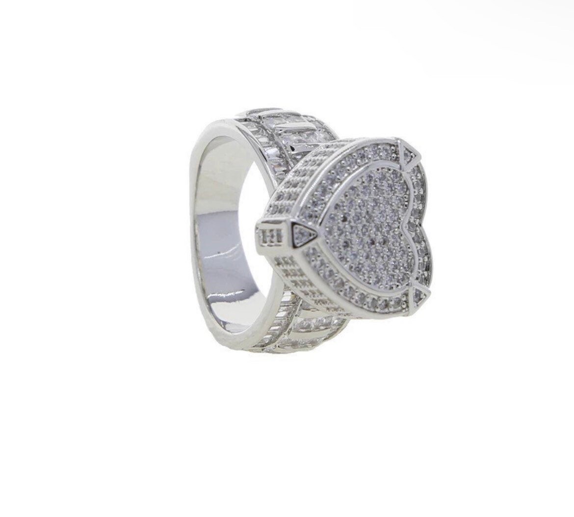 Heart Ring bling Heart Heart CZ Ring luxury Ring Full Cubic - Etsy