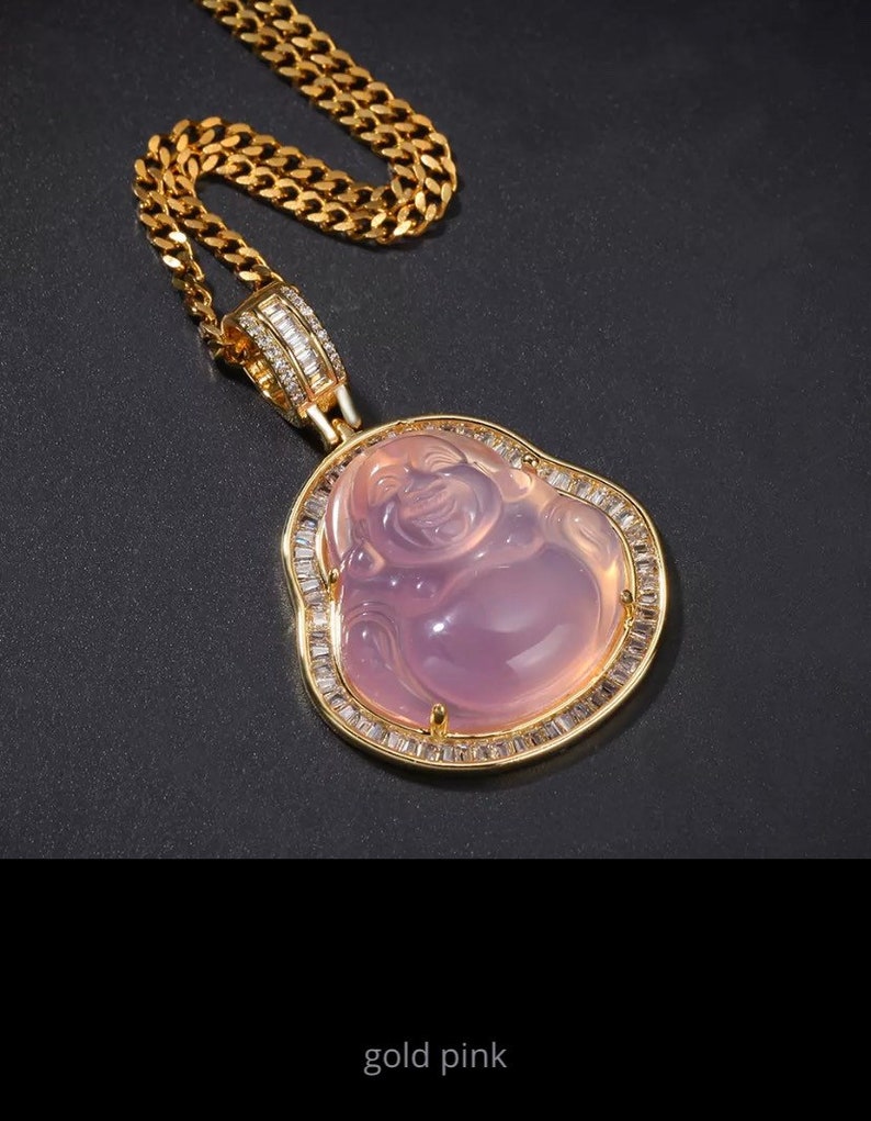 Jade Buddha Necklace Buddha Jade Necklace 18k Gold Plated Etsy