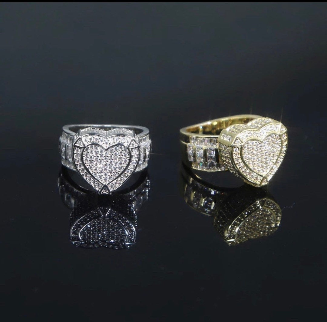 Heart Ring ,bling Heart Heart CZ Ring ,luxury Ring, Full Cubic Zircon ...