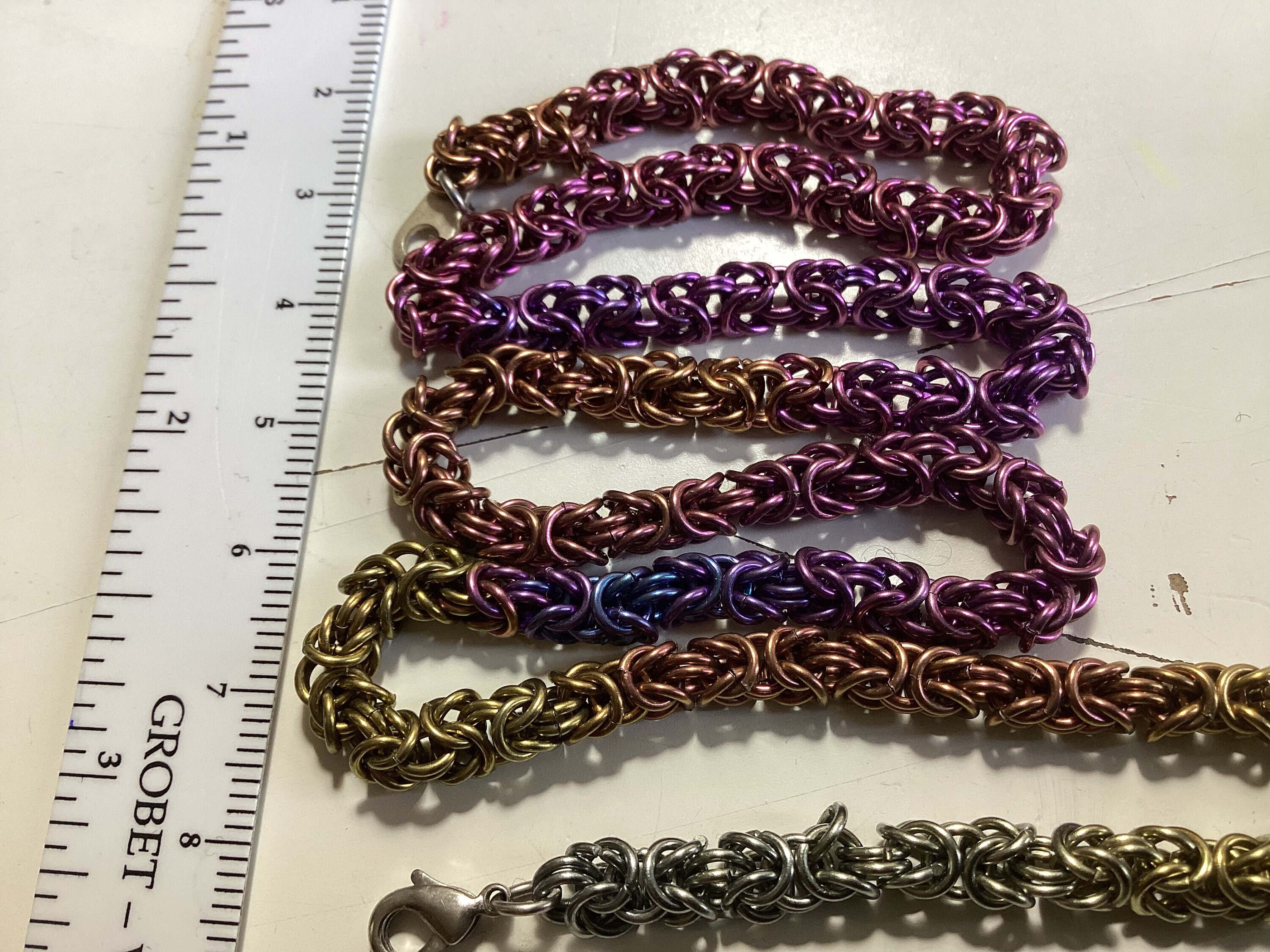 Ombre Anodized Niobium Byzantine Rope Necklace - Etsy