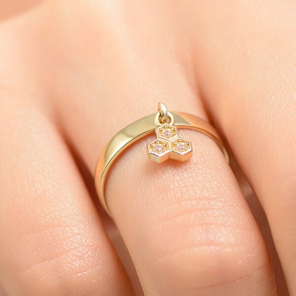 Dangle Charm Ring - Etsy