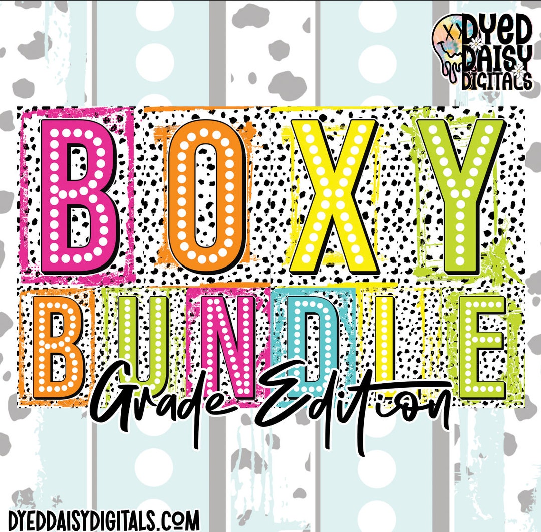 Boxy Neon Grade Back to School Bundle Digital Download - Etsy
