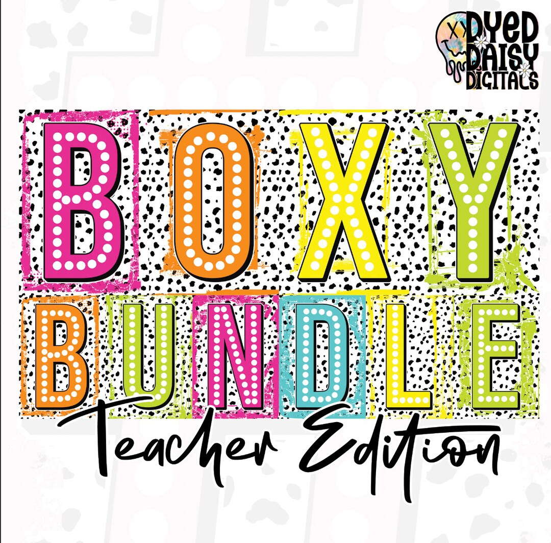 Boxy Neon Teacher Back to School Bundle Digital Download - Etsy