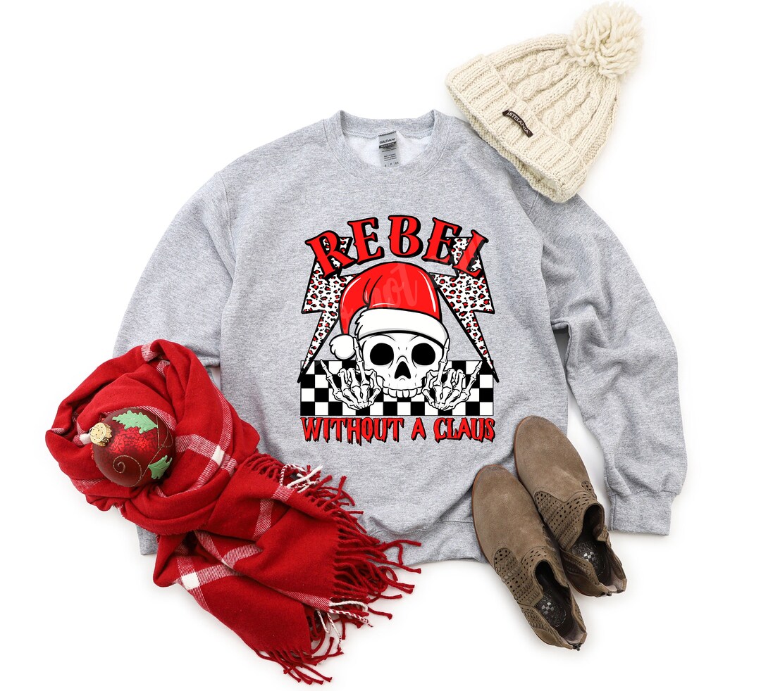 Rebel Without a Claus Peace Skeleton Christmas Ready to Press - Etsy