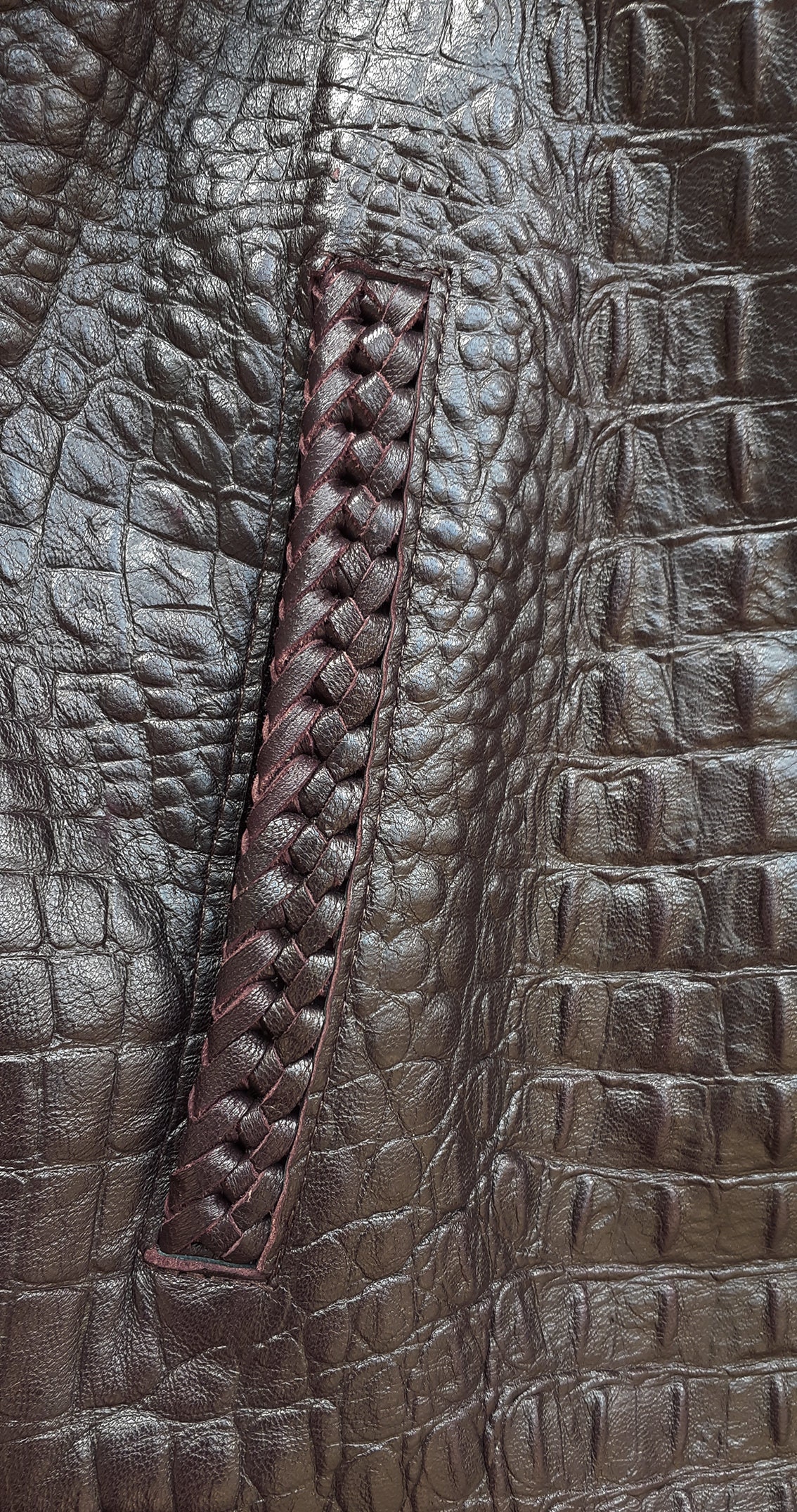 Gator Embossed Leather Vest for Bikers. 100% Handcrafted Vest. - Etsy