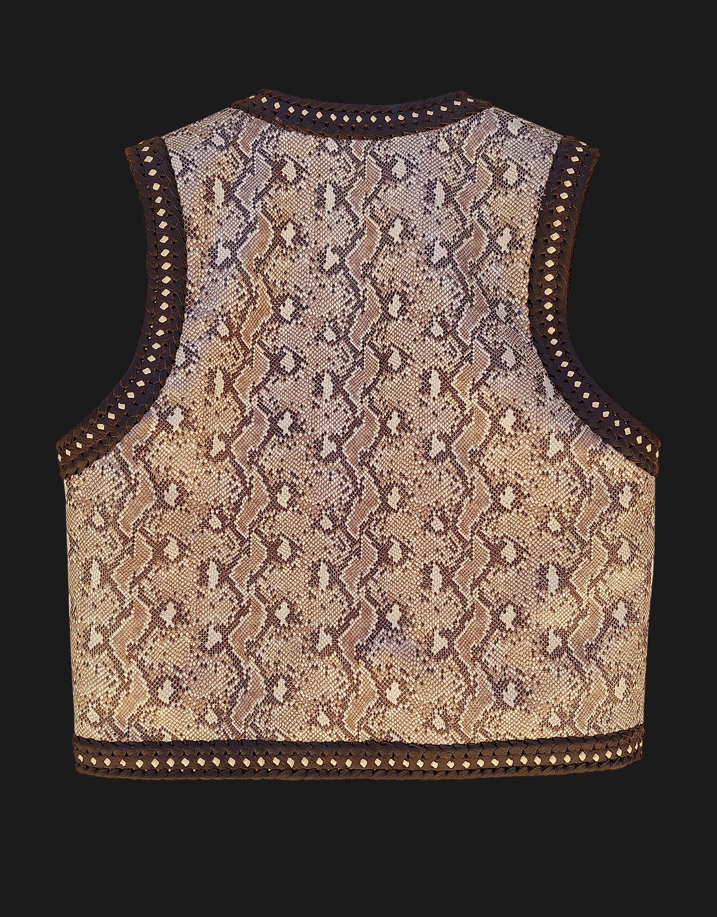 Snake Embossed Leather Vest for Bikers. 100% Handcrafted Vest. - Etsy