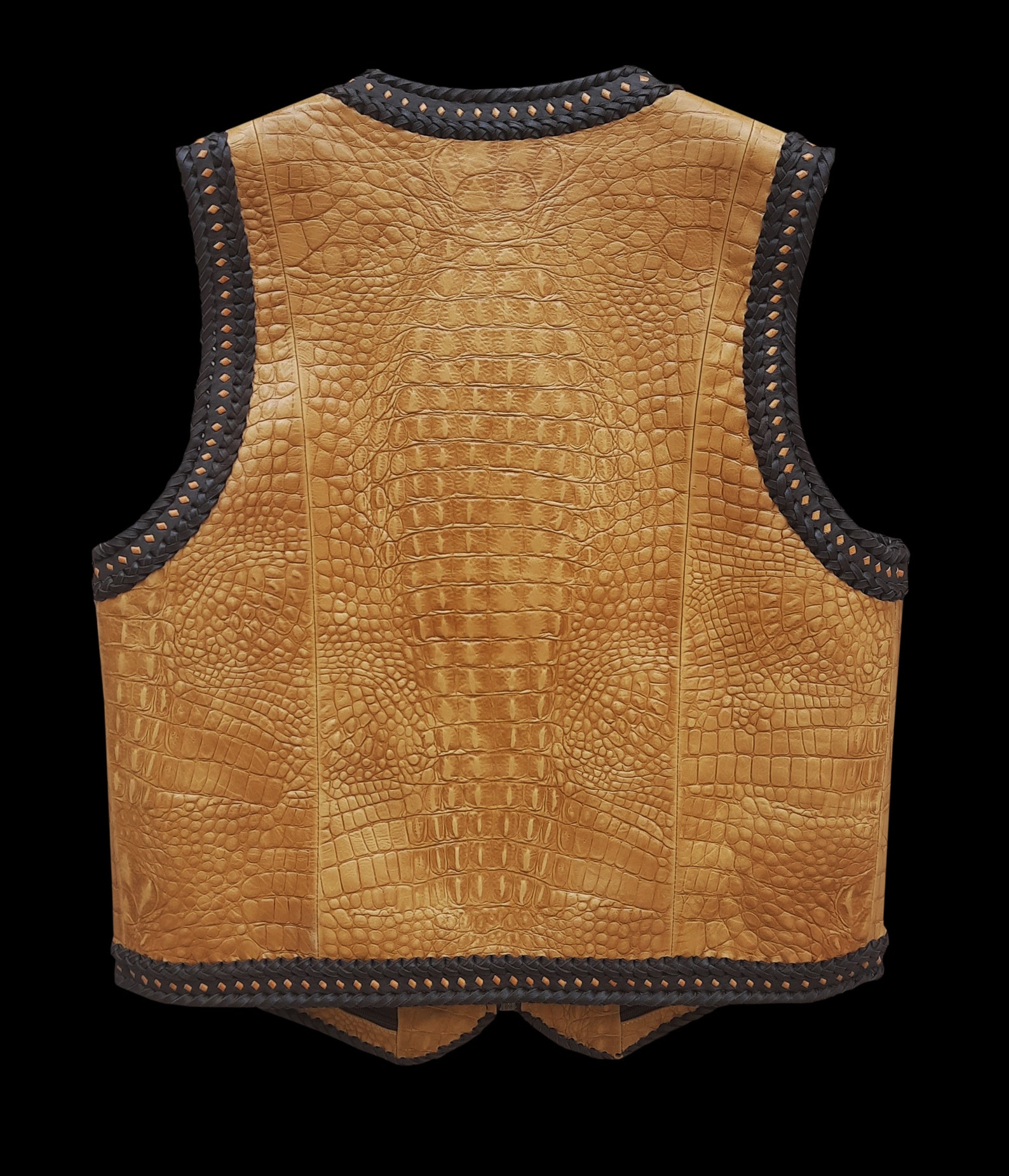 Gator Embossed Leather Vest for Bikers. 100% Handcrafted Vest. | Etsy